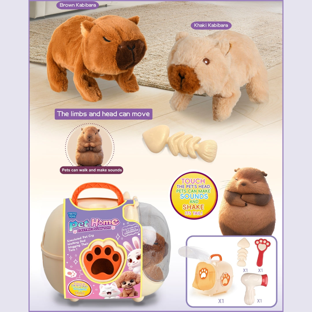 Electronic Pet Capybara Plush Toy - Toys for Toddlers - White ...