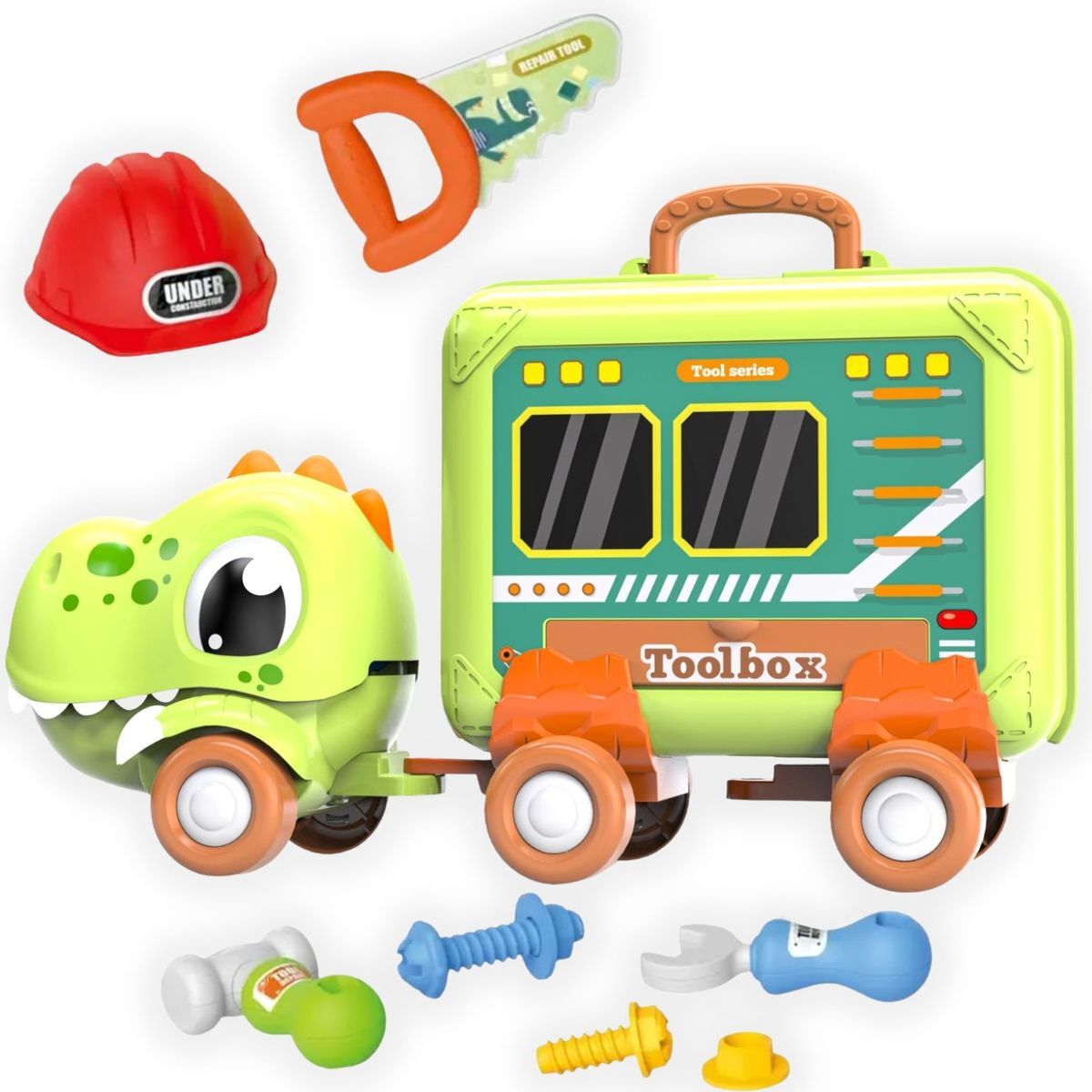 Dino World Dinosaur Truck - Tool Box Toy Set - Toys for Boys - 23 piec ...